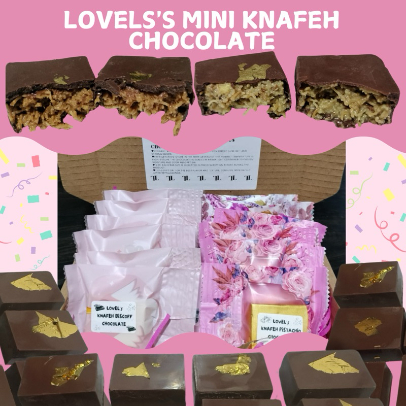 Lovel's Mini Knafeh Pistachio / Biscoff Chocolate Bars | Shopee Philippines