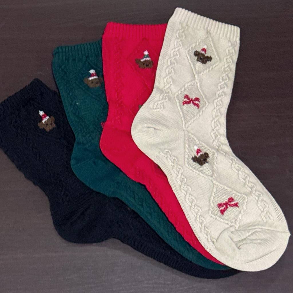 Korean Socks-Christmas Socks Twist Bear Iconic Socks | Shopee Philippines