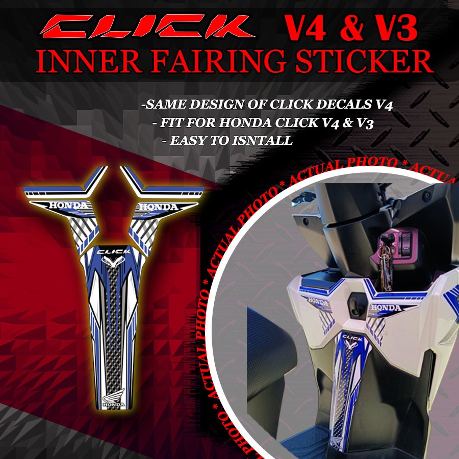 CLICK V4 & V3 INNER FAIRING STICKER / CLICK INNER FAIRING DECALS ...