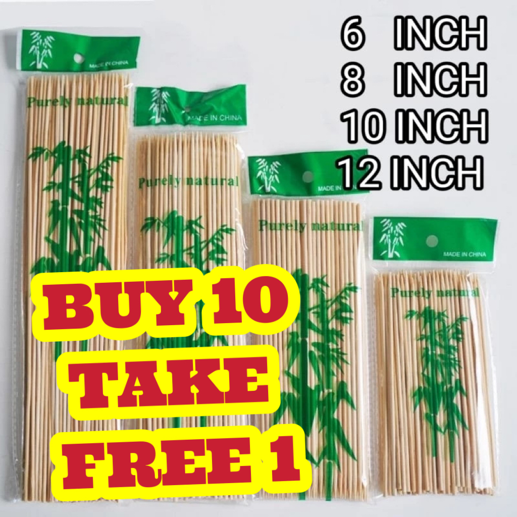 100pcs/Pack Bamboo Sticks Sturdy Disposable Barbecue Fruit Wood Sticks ...