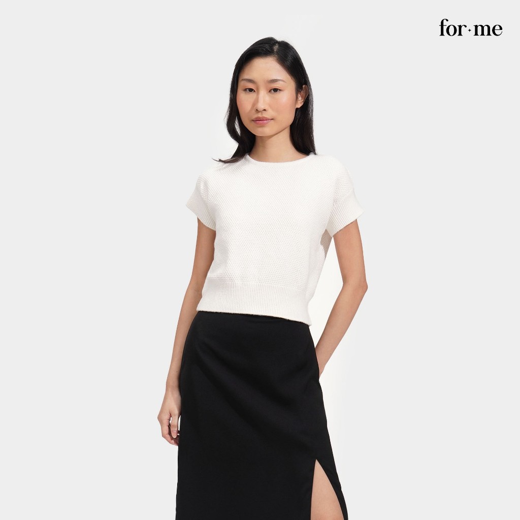 ForMe Flat Knit Tee T-Shirt Women (Off White) | Shopee Philippines