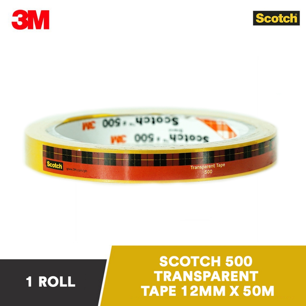3M Scotch 500 Transparent Tape 1Roll 12MM x 50M | Shopee Philippines