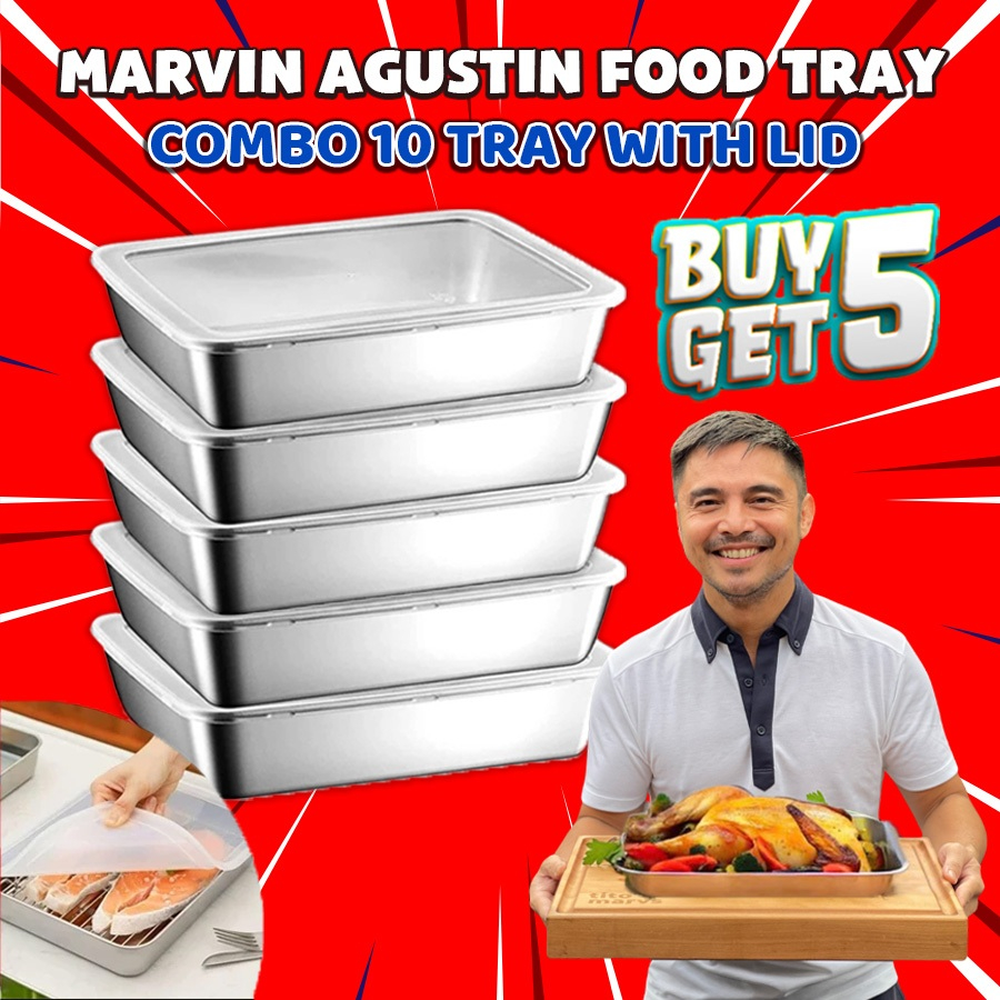 Combo 10 Marvin Agustin Food Tray With Lid Stainless Steel Tray 304 ...