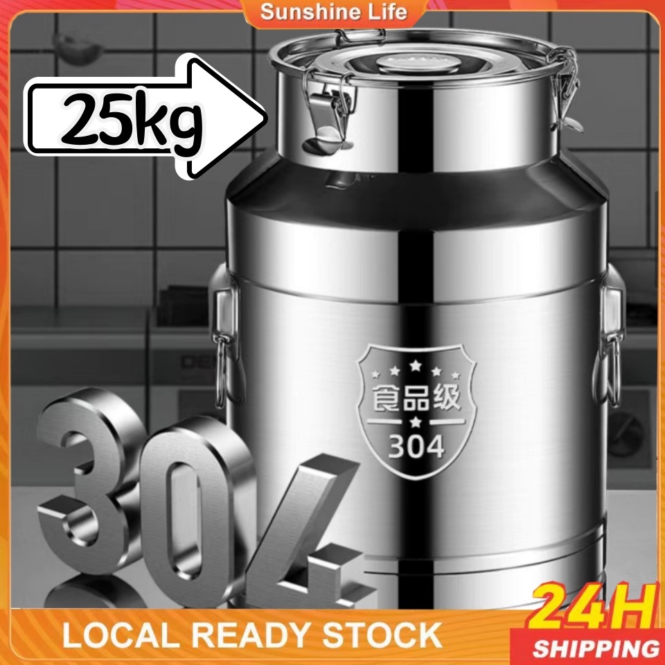 Stainless Steel Rice Bucket 25kg25kilos Rice Barrel Household Flour ...