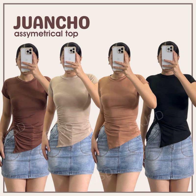 RJSD | JUANCHO Assymetrical Pleated Slit Basic Full Length Tops for ...