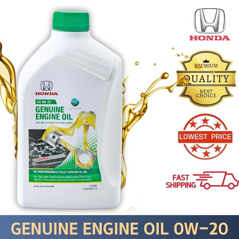 Honda Genuine Fully Synthetic Engine Oil (SN 0W-20) 1L-4 Liters ...