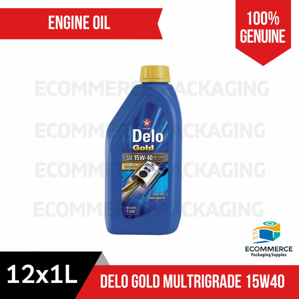 Caltex Delo Gold MG Multigrade SAE 15W40 Diesel Engine Oil 12x1 Liters Box | Ecommerce Packaging ...