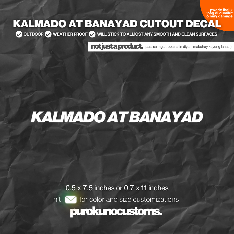 KALMADO AT BANAYAD CUTOUT DECAL STICKER | Shopee Philippines