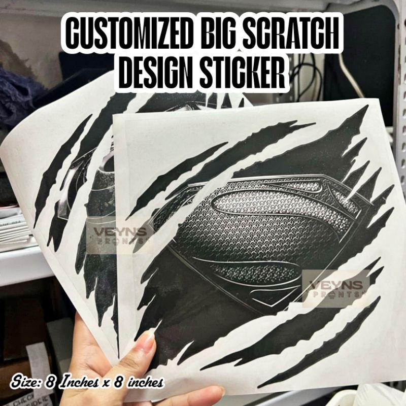 PERSONALIZED SCRATCH DESIGN • CUSTOMIZED STICKER • WATERPROOF VINYL ...