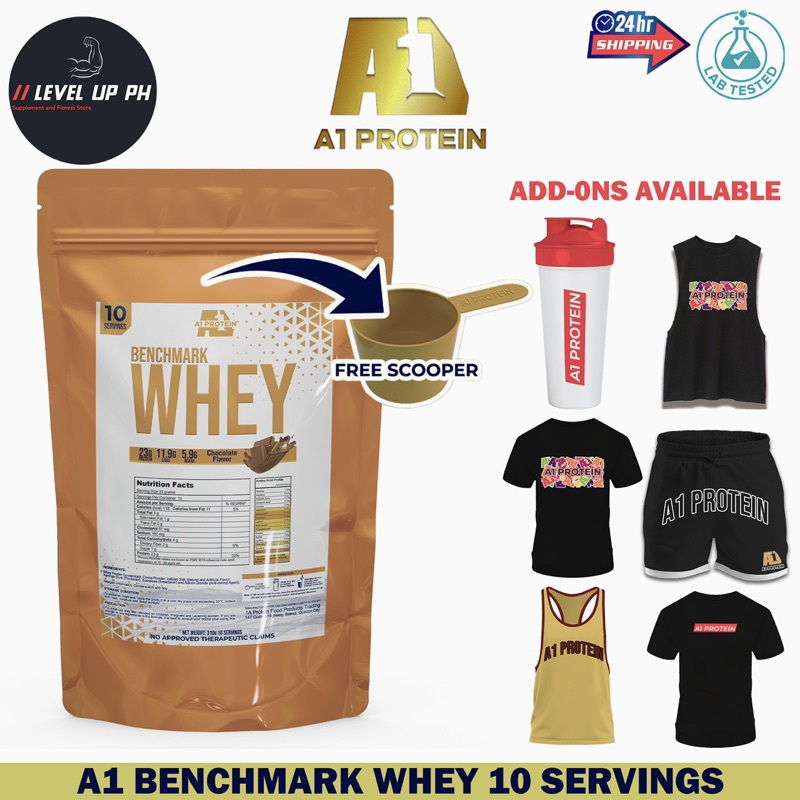 A1 PROTEIN BENCHMARK 100% WHEY PROTEIN BLEND NEW PACKAGING 10 Servings ...