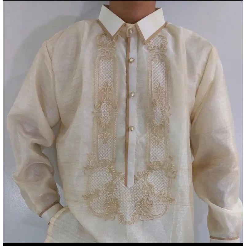 Barong tagalog for men/ Chinese random burda with sport | Shopee ...