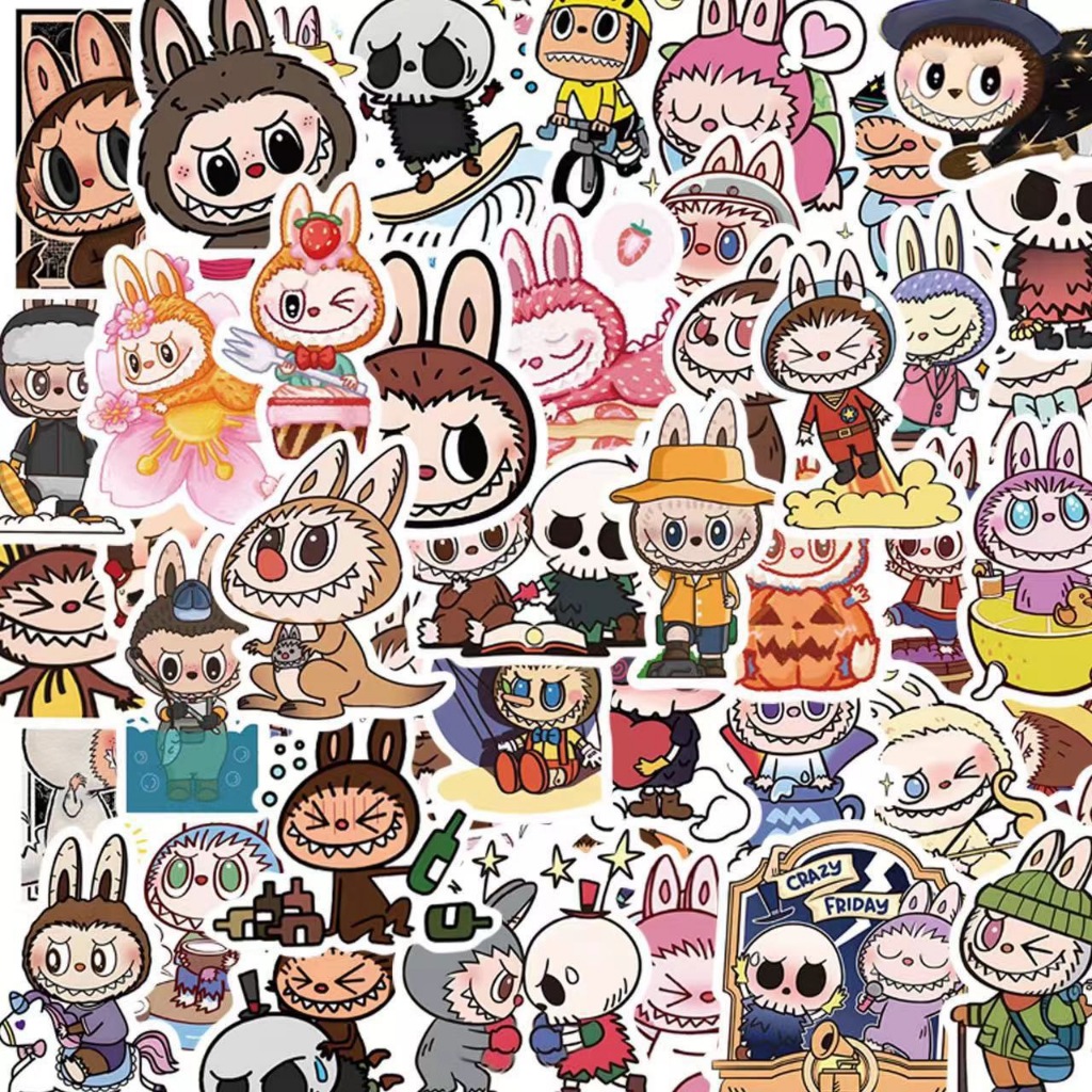 80Pcs Labubu Sticker Cartoon Graffiti Stickers Diy Waterproof Stickers ...