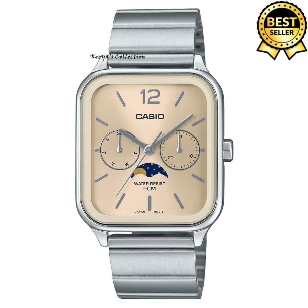 Casio M3D Umbrella Design 2 Chronograph Square Gold Dial Stainless ...