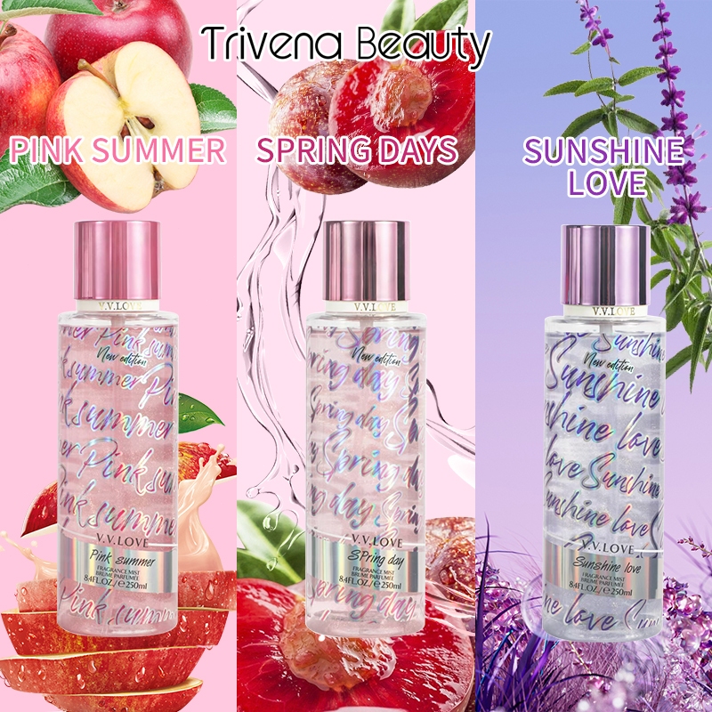 Trivena Shimmer Body Mist Perfume Long-lasting Fruity Women men 250ml ...