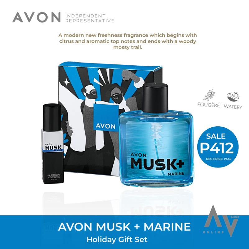 AVON Musk + Marine Holiday Gift Set | Shopee Philippines