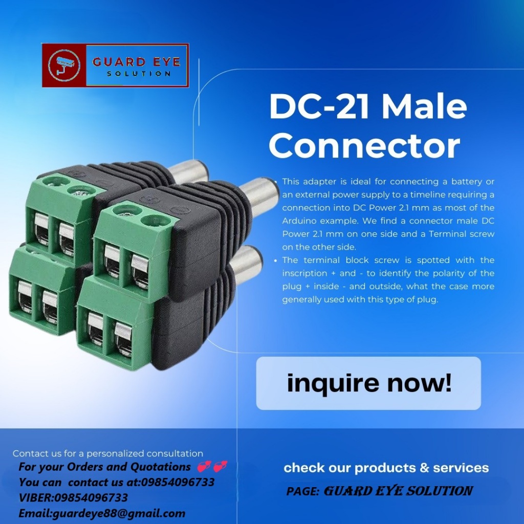 12V DC Male & Female Power Balun plug Connector 5.5*2.1 DC Jack ...