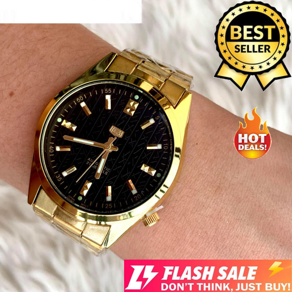 Seiko 5 21 Jewels Automatic Hand Movement KC Black Dial Stainless Steel ...