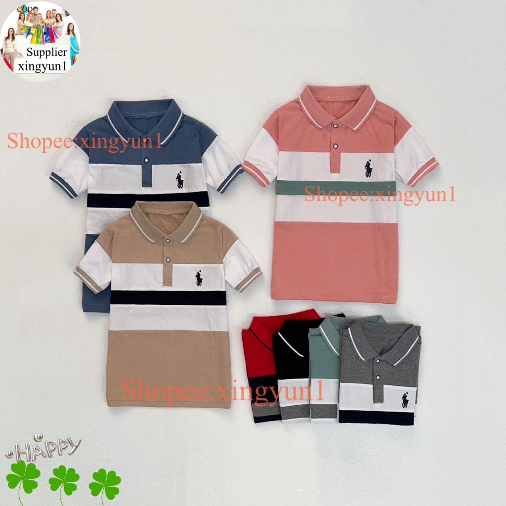 Tricolor fashion unisex kids polo shirt cotton 1year to 15 years wear ...