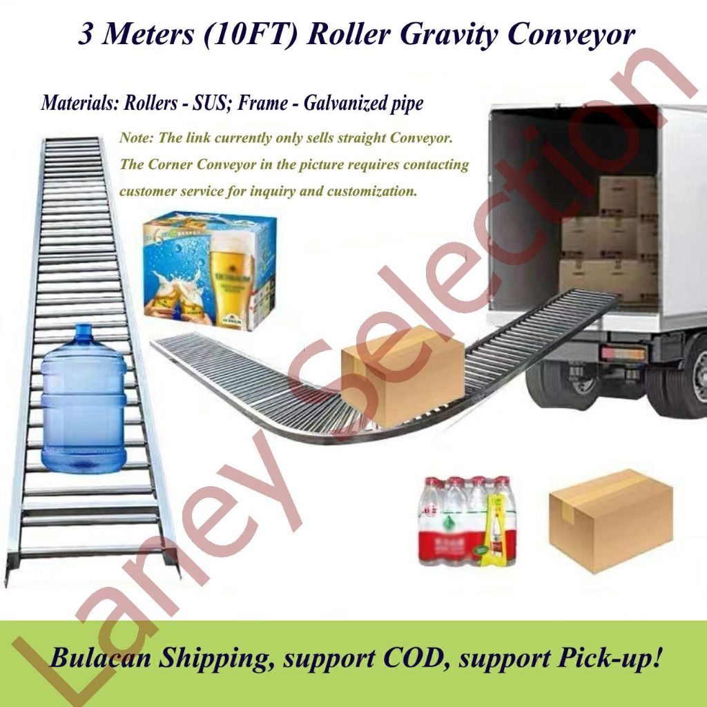3 Meters SUS Roller Gravity Conveyor Loading and Unloading Rollertrack ...