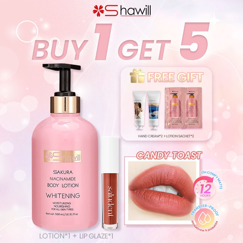 【Buy1 Take 5】Shawill Niacinamide Whitening Body Lotion+Saludent Matte ...