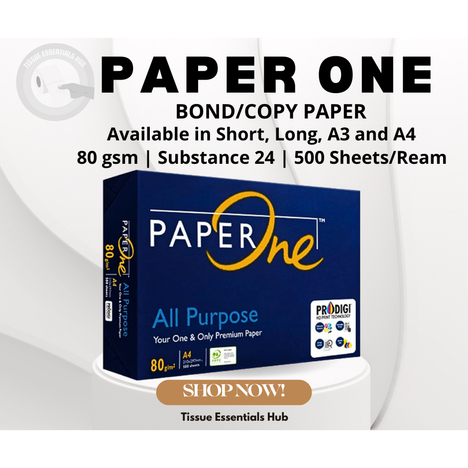 Paper One Copy Paper | 80 gsm | A4 Short Long | Copier Bond Colored ...