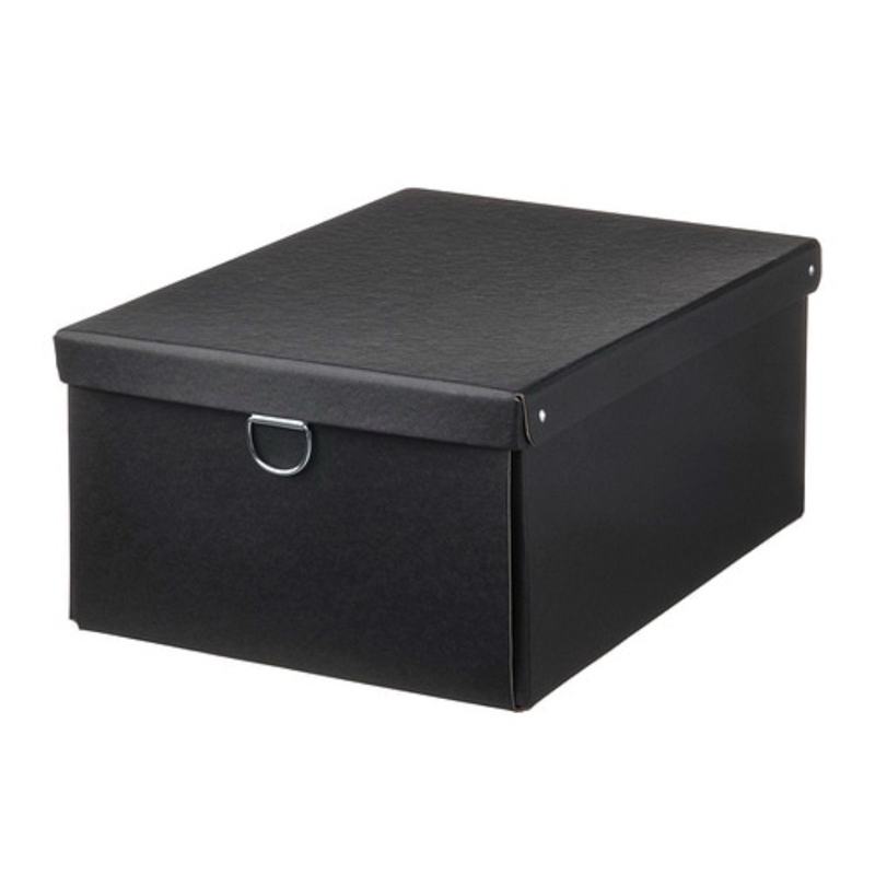 Storage box with lid (25x35x15cm - black) Nimm | Shopee Philippines