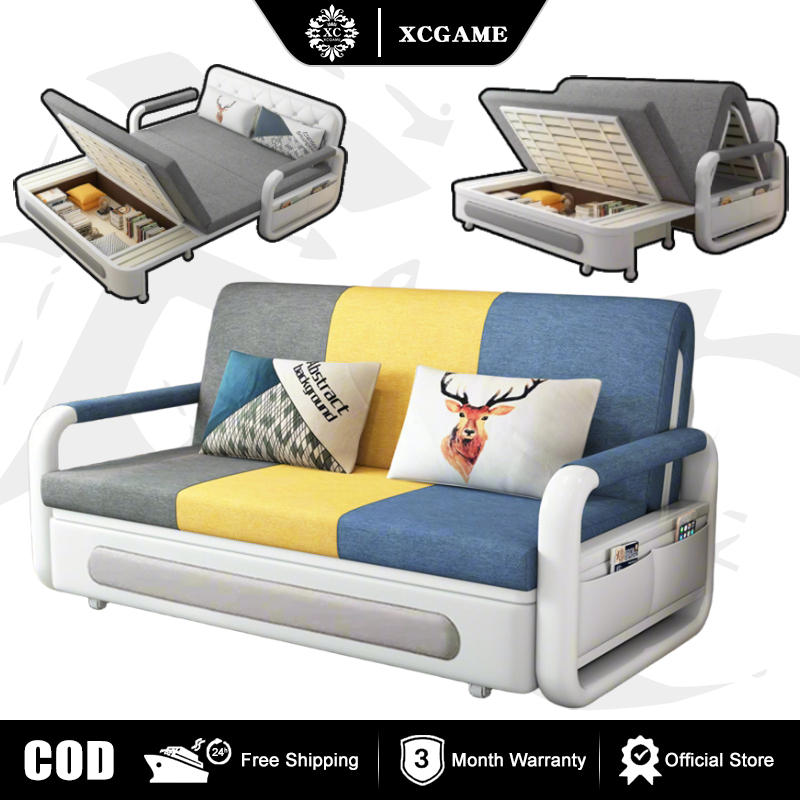 XCGAME folding one-piece sofa bed large capacity storage retractable ...