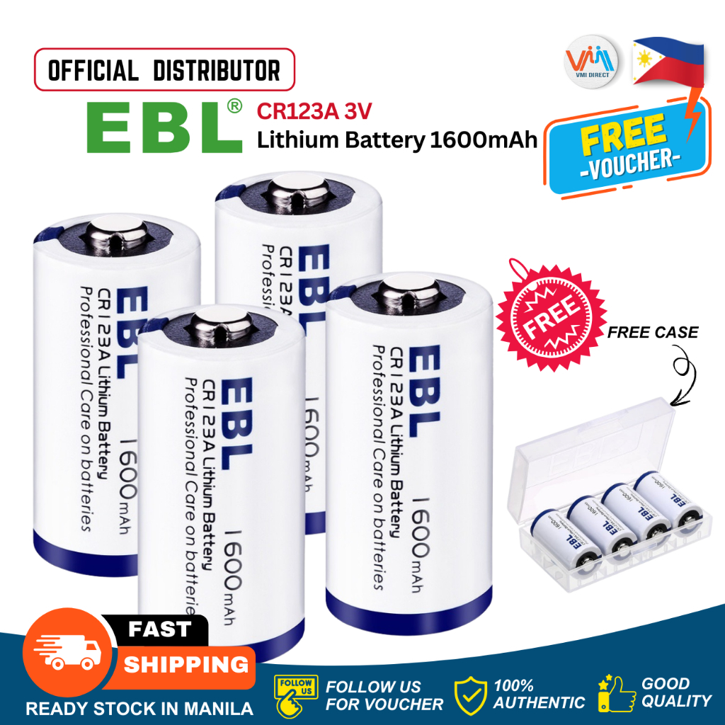 EBL CR123A CR2 1600mAh & 800mAh 3V Volt Lithium Battery 800mAh Long Lasting Batteries Flashlight ...