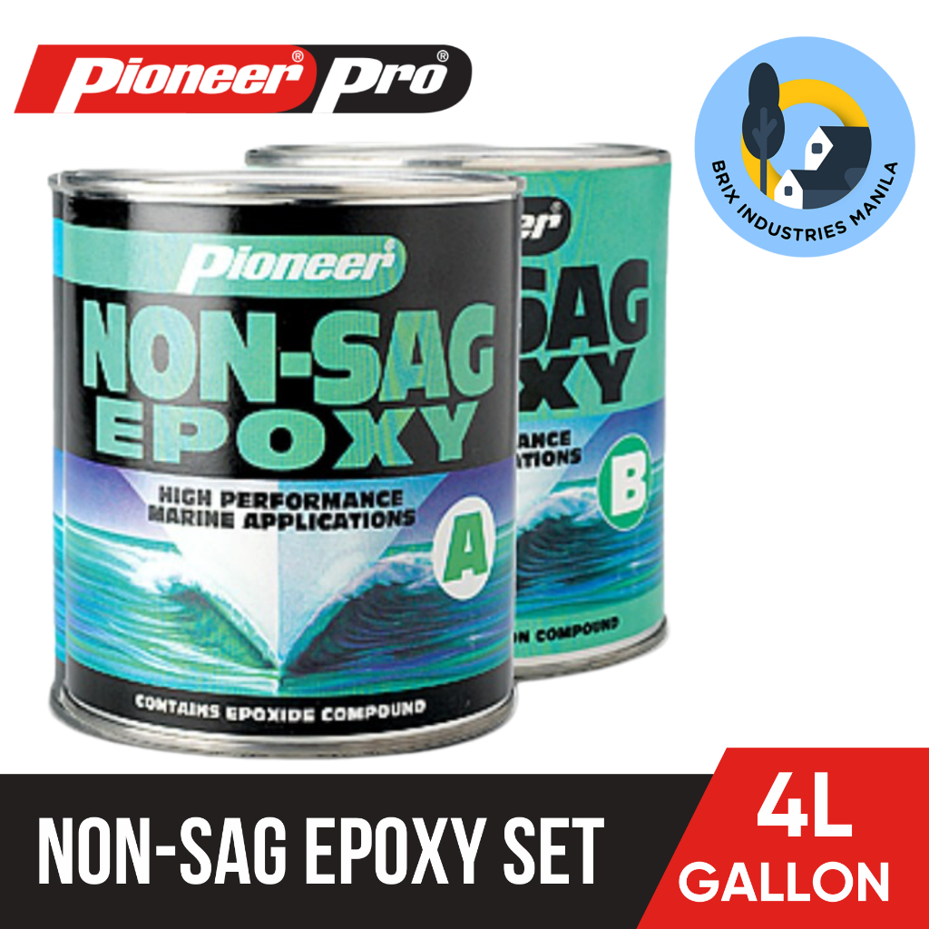 Pioneer Non-Sag Epoxy Set 4 Liters Each (1 Gallon Each) High Performance Marine Applications ...