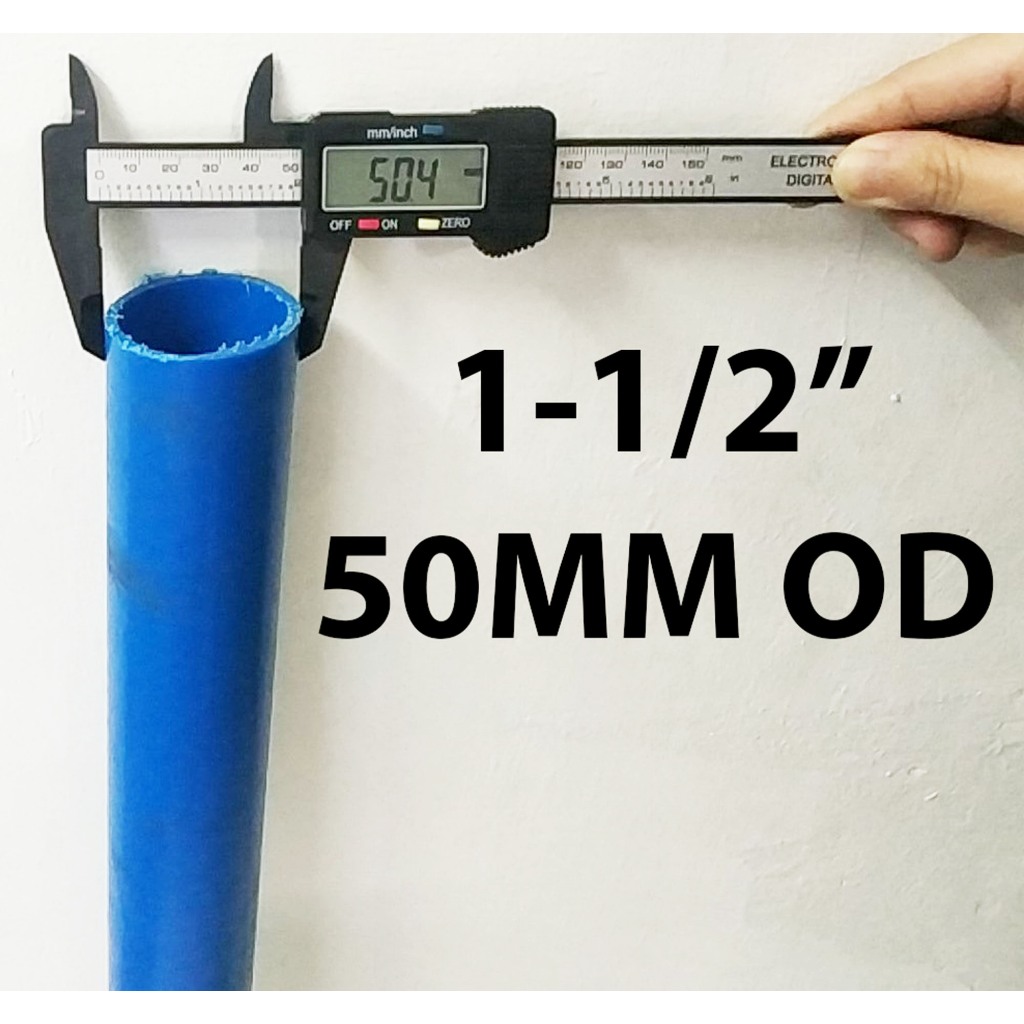 PVC PIPE 50MM X 1/2 METER BLUE FOR CLEAN WATER === PVC PIPE 1-1/2" X 1/ ...