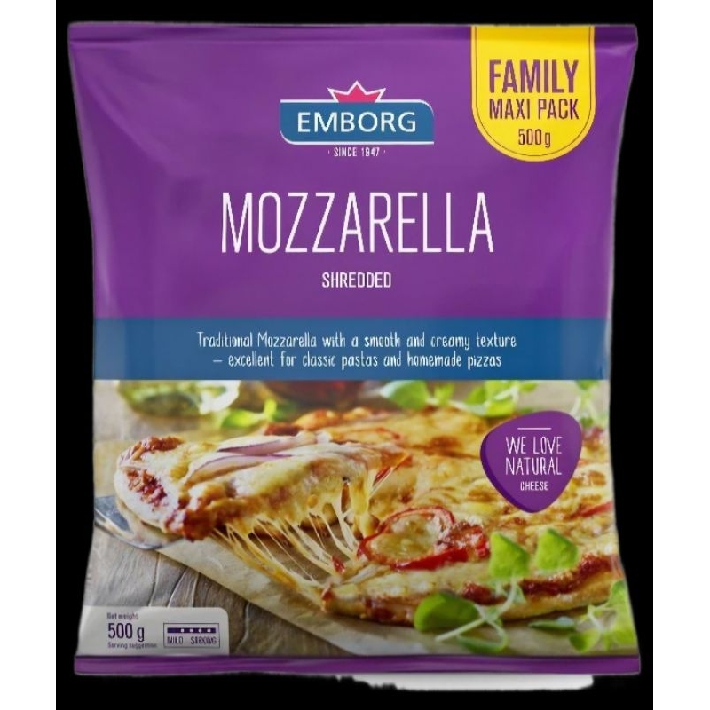 Shredded Mozzarella Emborg 500g | Shopee Philippines