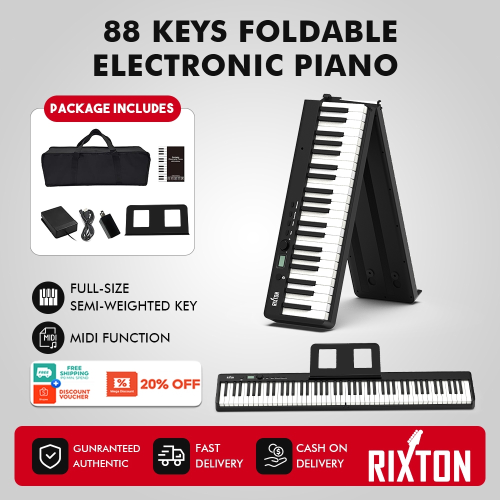 RIXTON Portable Digital Piano 88 Keys Foldable Piano Keyboard Electric ...