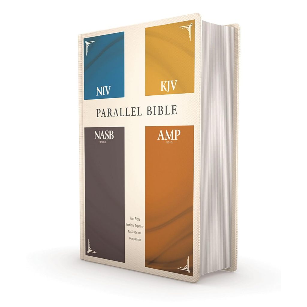 NIV, KJV, NASB, Amplified, Parallel Bible, Hardcover: Four Bible ...