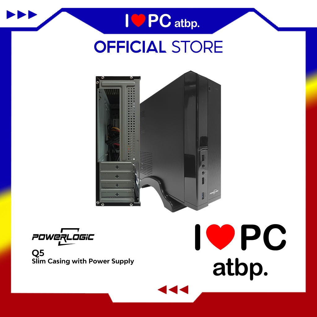 POWERLOGIC Q5 Slim Mini-Micro ATX PC Desktop Case with 600w PSU ...