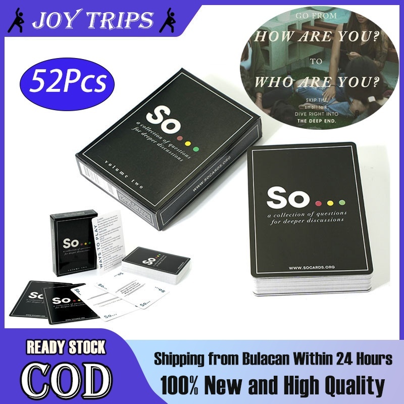 So Cards Game Question Card Game Deep Conversation Game Cards for ...