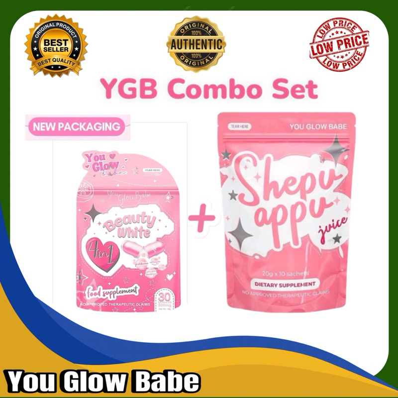 [COMBO] You Glow Babe Shepu Appu Juice Drink | Beauty White Capsule ...
