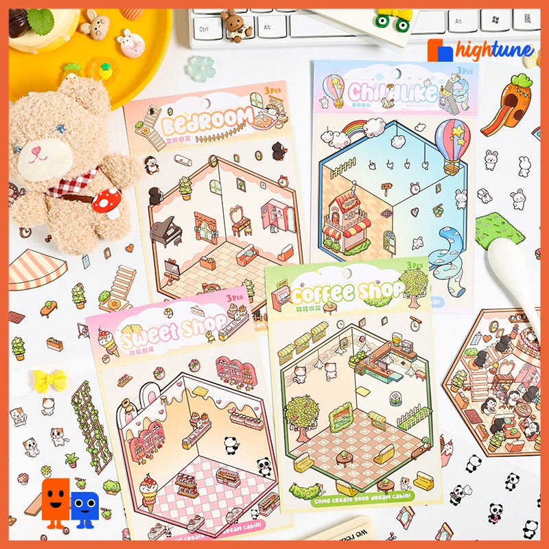 HIGHTUNE Cute Stickers Waterproof Sticker Paper Scrapbooking Material ...