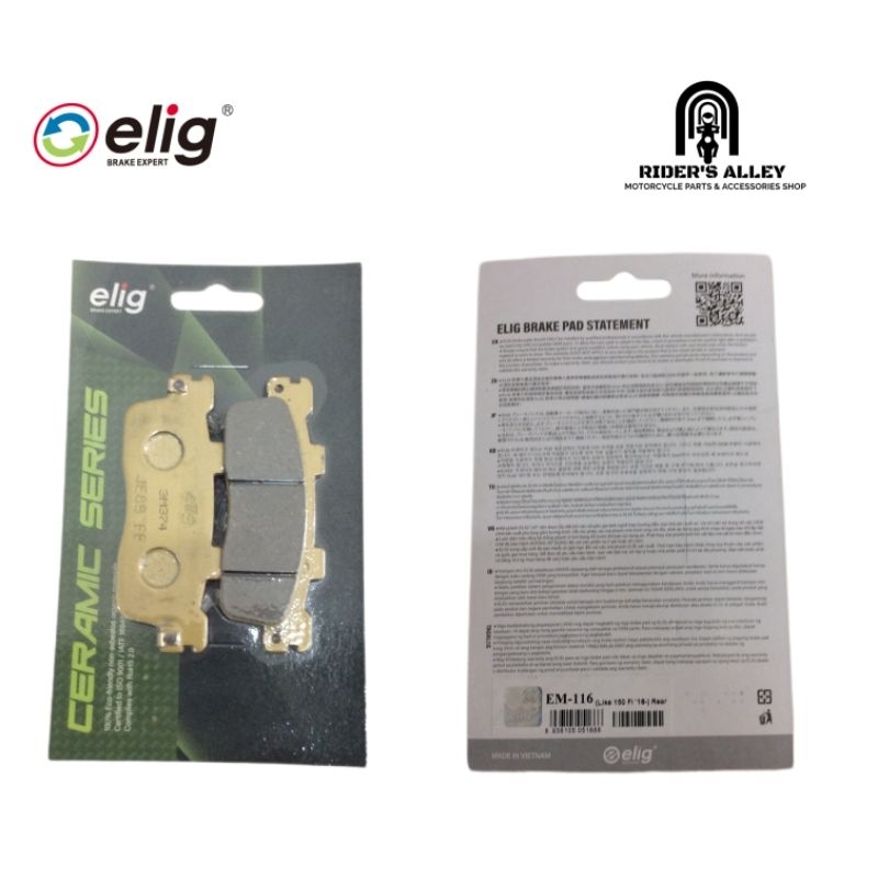 Elig Ceramic Brake Pad (LIKE 150 Fi REAR) | Shopee Philippines