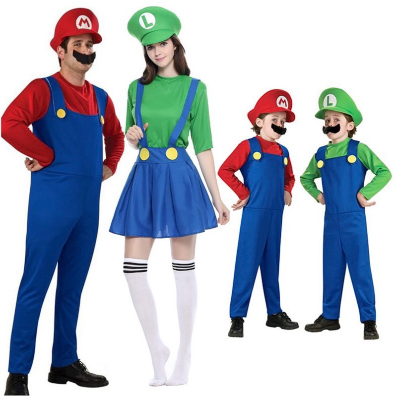 Super Mario Costume for Kids Boy costume jumpsuit Mario Luigi Bros ...