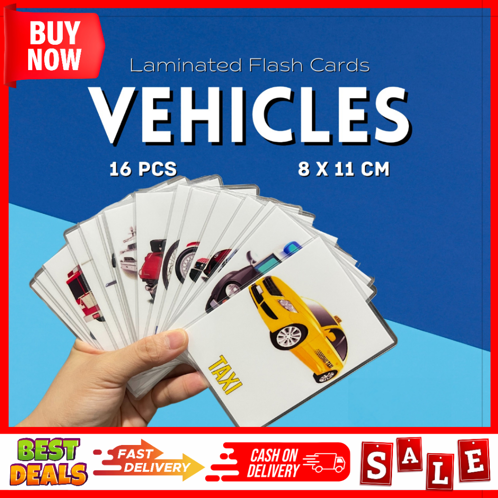 Vehicles Flash Card Laminated 8x11cm | Shopee Philippines