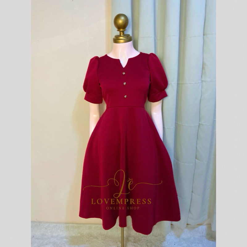 Cassandra Dress Plain Neoprene Vintage Style A-line for Casual and ...