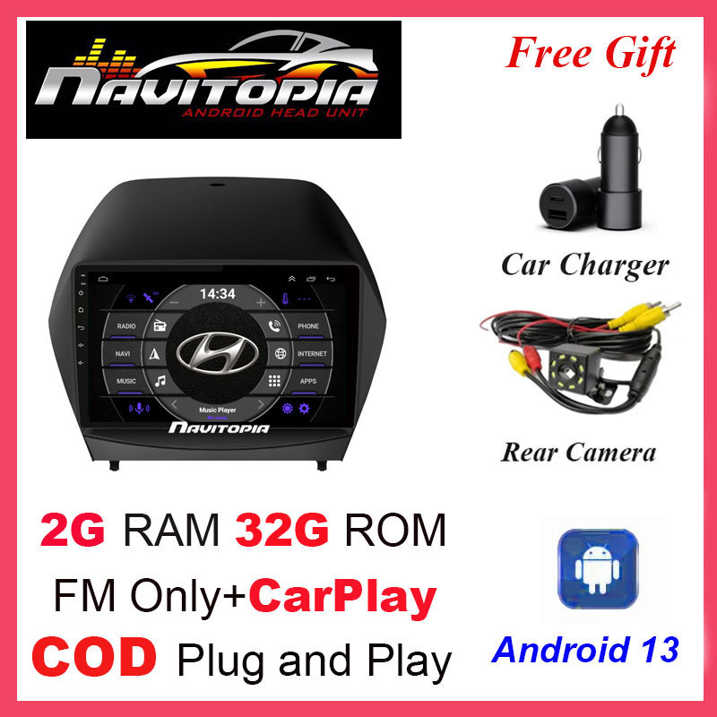 NAVITOPIA Android 13 2G RAM 32G ROM Car Head Unit with Panel for Hyundai Tucson 2010 2011 2012 ...