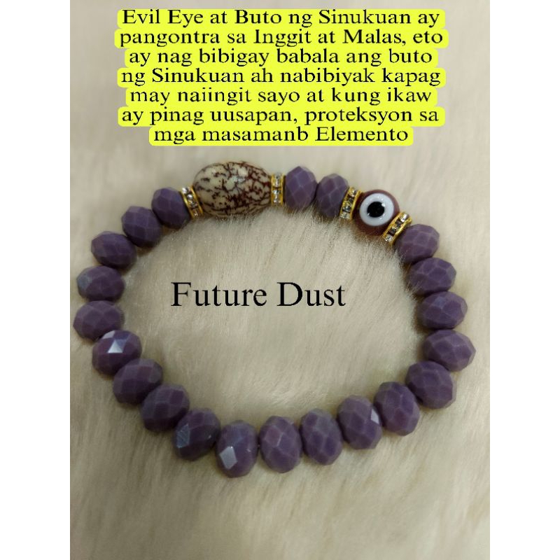 Crystal Bracelet w/l Evil Eye Buto ng Sinukuan Pampasuwerte at ...