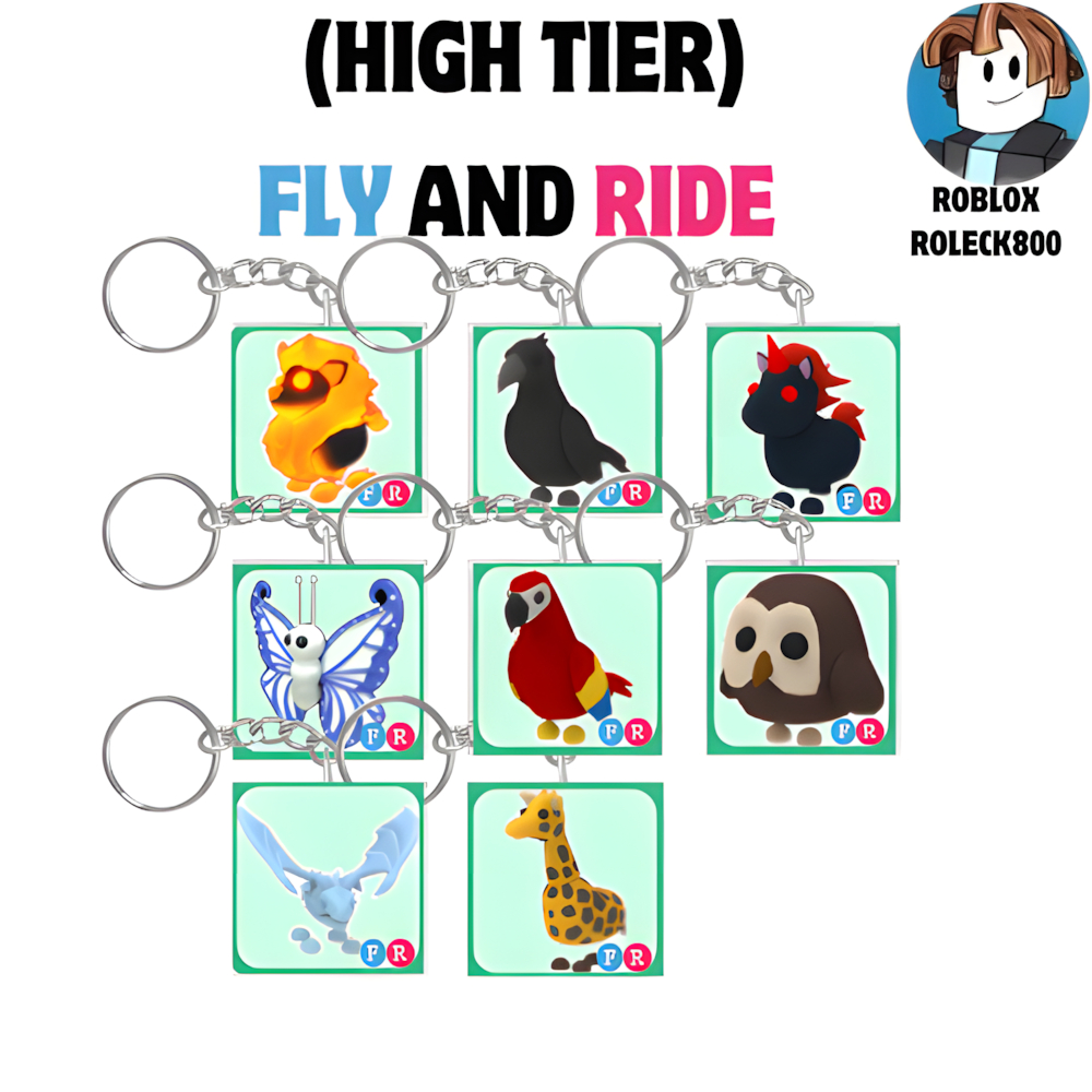 Adopt Me Pets HIGH TIERS Characters Decorative Printed in Keychain ...