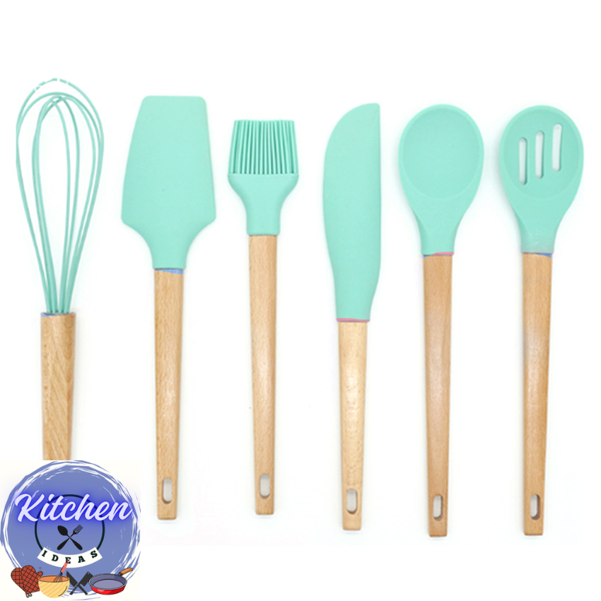 Kitchen Ideas - Kitchen Tool 6P with Silicon & Wood | Shopee Philippines