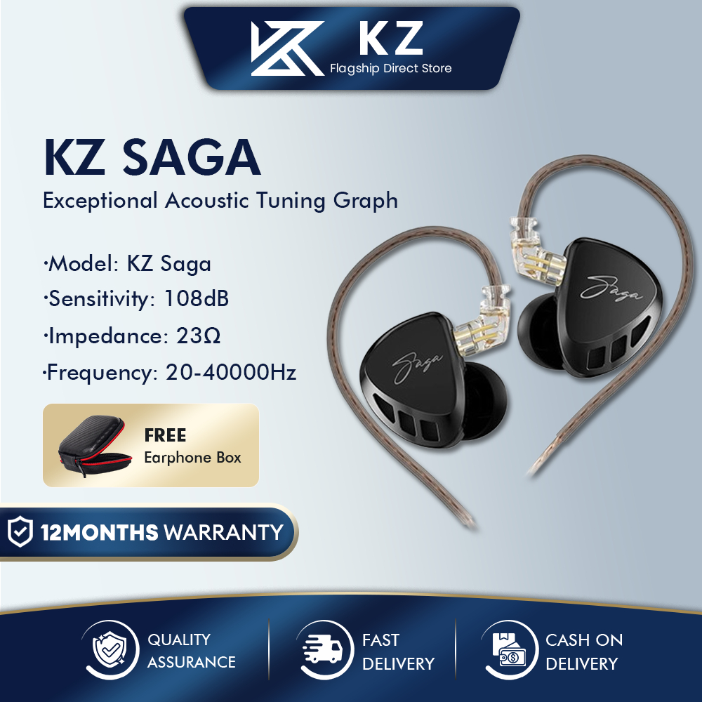 KZ Saga Dynamic Drivers Earphones The Ultimate Endgame Dynamic IEM Masterpiece HD Mic Earphone ...