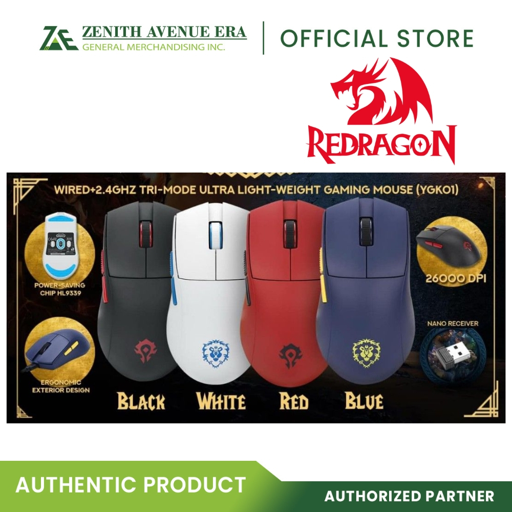 Redragon YGK01 World Of Warcraft Alliance Wired Tri-Mode Gaming Mouse ...