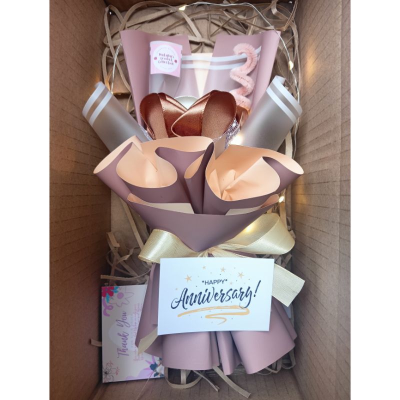 Satin Rose Bouquet WITH FUZZY WIRE (Handmadebyshiri) | Shopee Philippines