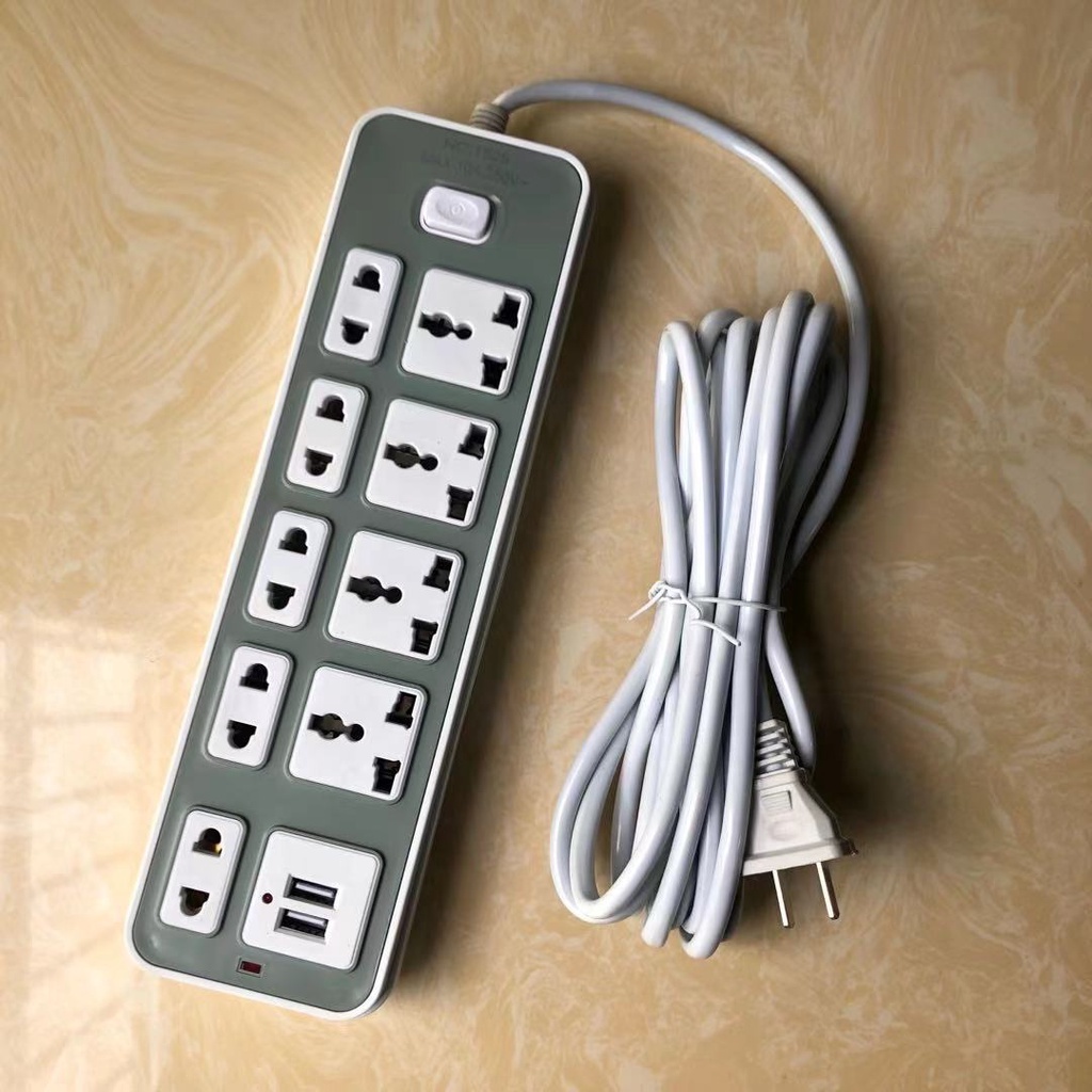 Multi-Function Socket Extension Outlet with 4 Power Socket AND 2 USB ...