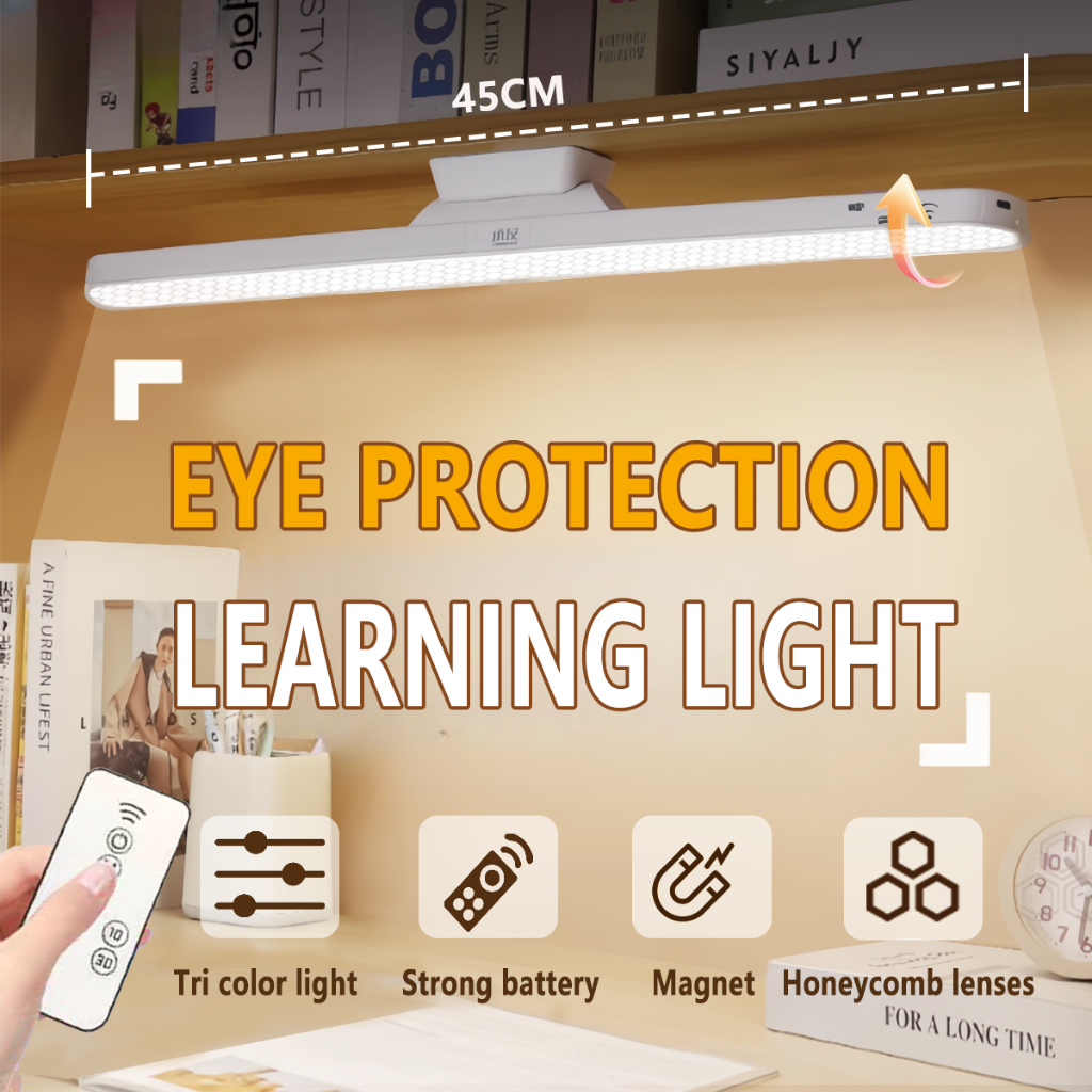 AMASSCC 45CM LED Magnetic Light Rechargeable Table Lamp Desk Light ...